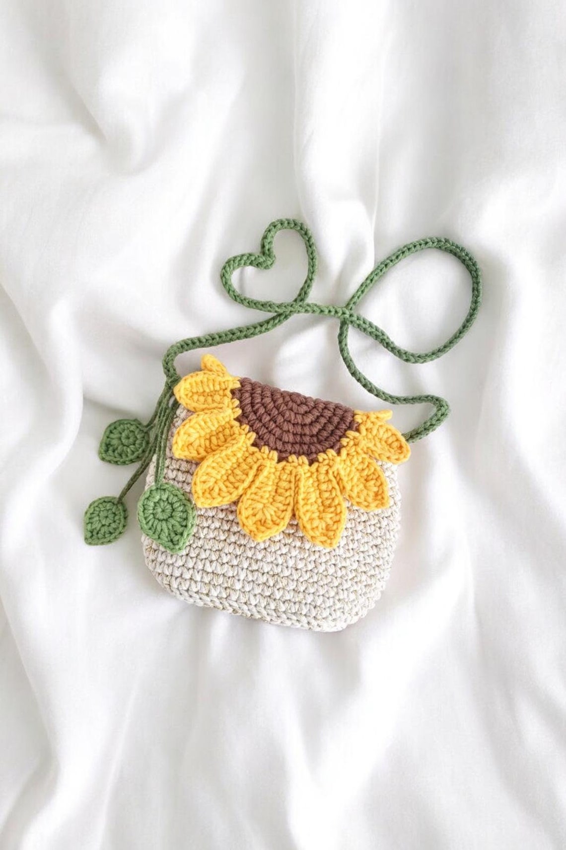 Sunflower Cross Body Bag for Kid's, Small Crochet Bag, Personalized ...