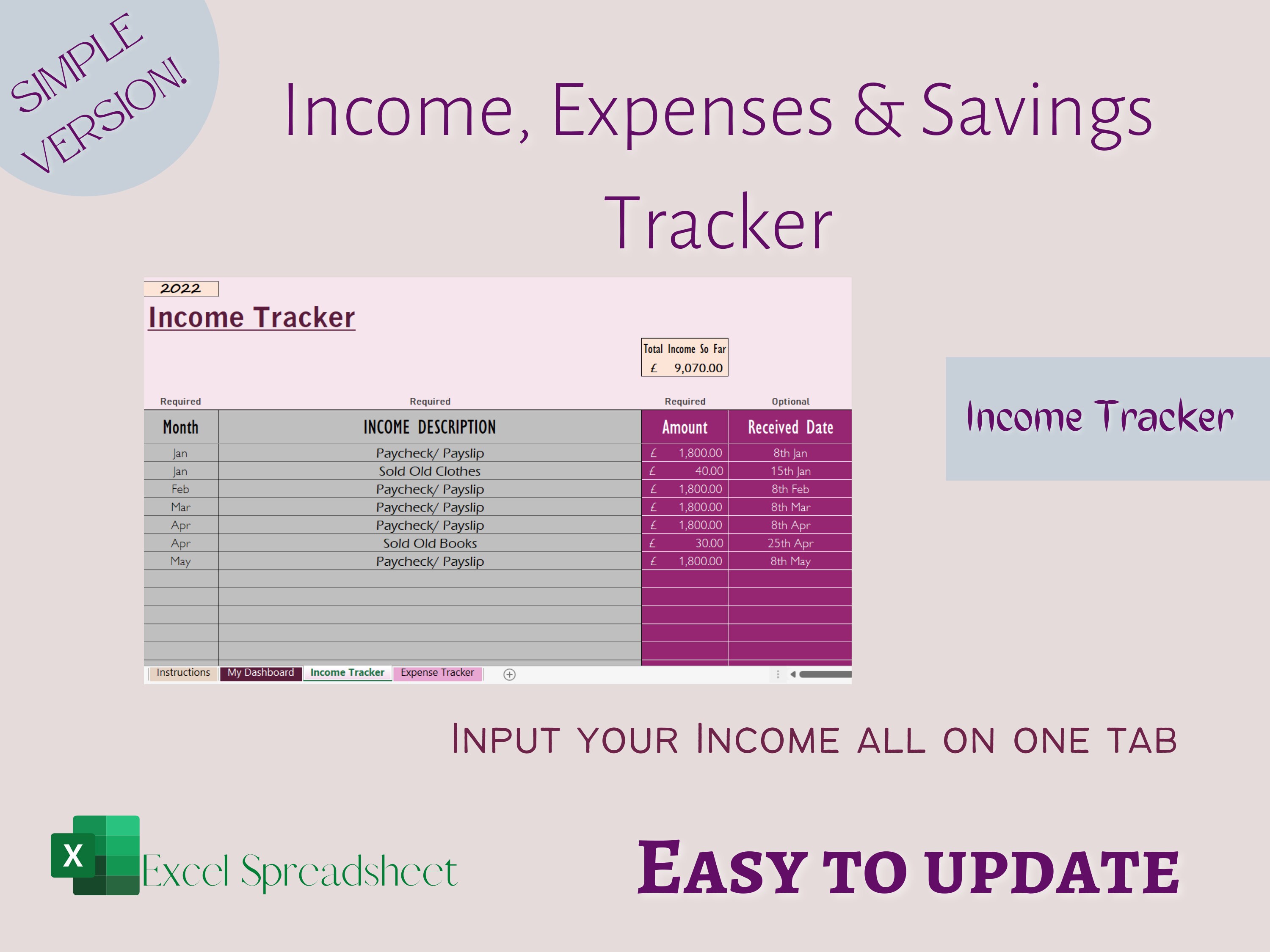 Excel Monthly and Annual Personal Income and Expense Spreadsheet ...