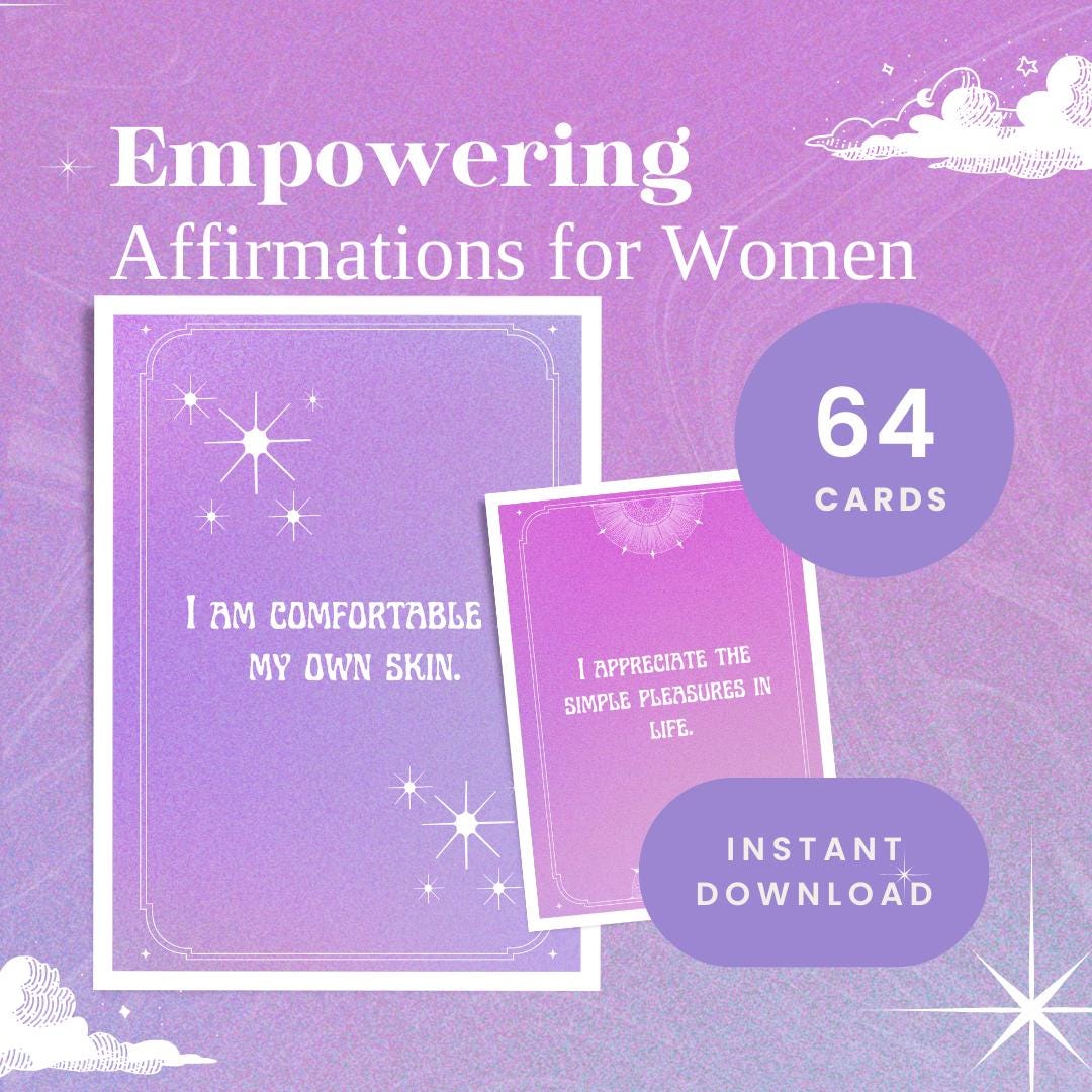 Printable Empowering Affirmations Cards for Women | Confidence, Self ...