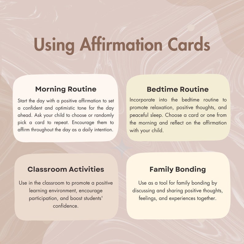 Positive Affirmation Cards for Kids | Set of 40 Printable Cards - Etsy