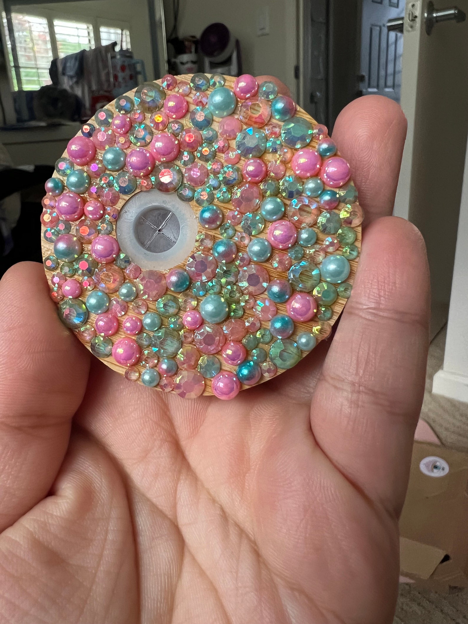 Rhinestone Cup Lids, Jelly Lids, Customized Glass Lids, Bling Covers ...