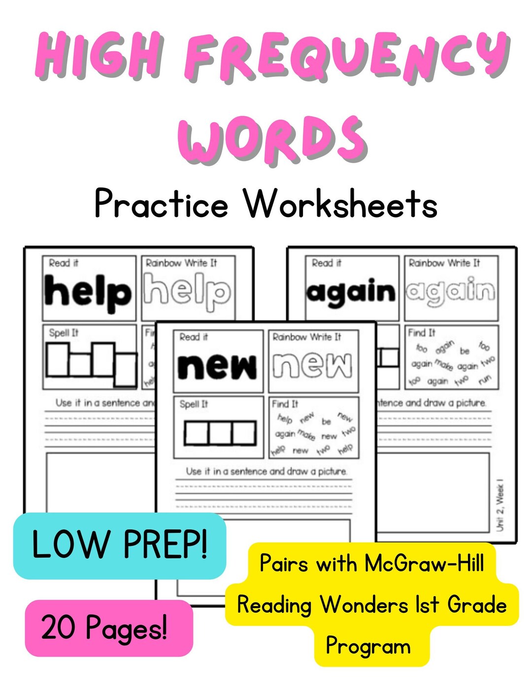 High Frequency Word Practice #2, Sight Words, Reading Fluency ...