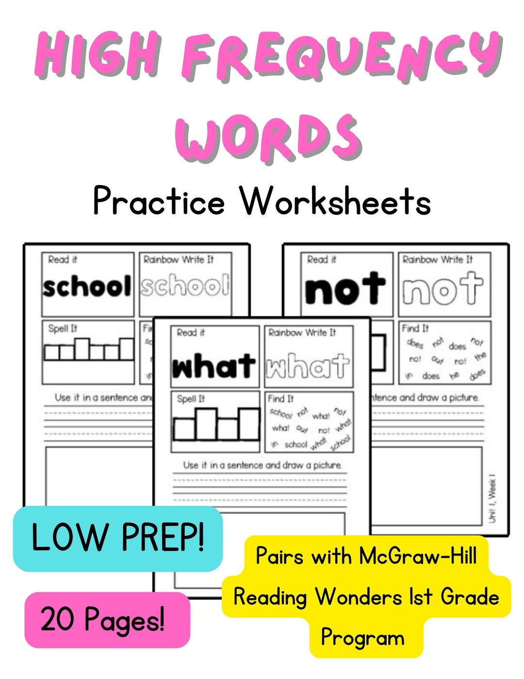 High Frequency Word Practice #1, Sight Words, Reading Fluency ...