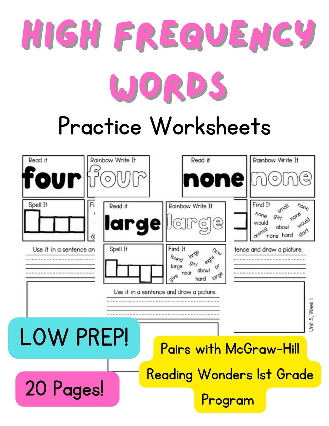 High Frequency Word Practice #5, Sight Words, Reading Fluency ...