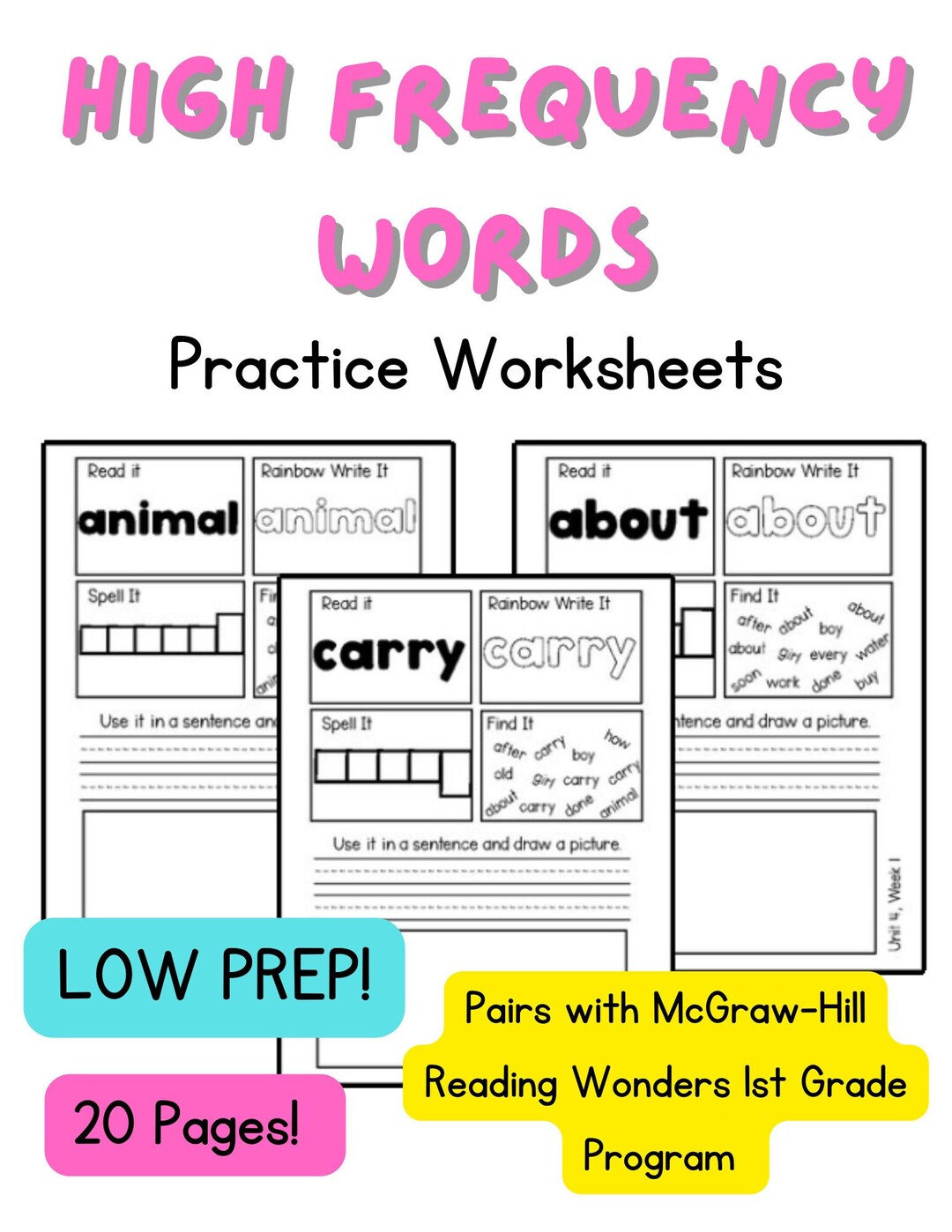 High Frequency Word Practice #4, Sight Words, Reading Fluency ...