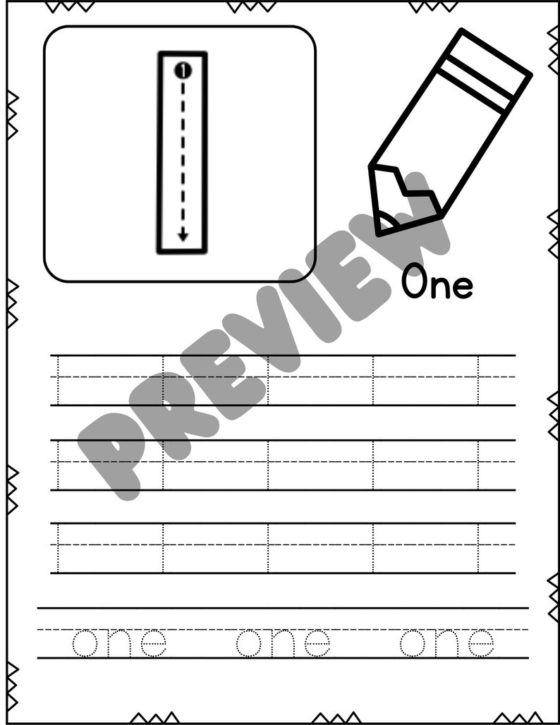 Number Writing Practice for Kids in Kindergarten and Preschool Learning ...