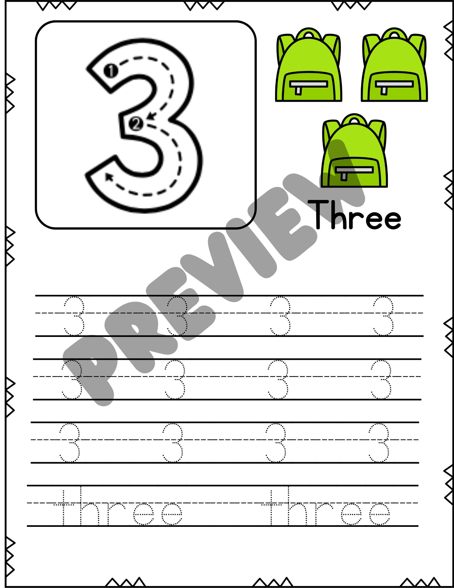 Number Writing Practice for Kids in Kindergarten and Preschool Learning ...
