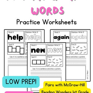 High Frequency Word Practice Bundle, Sight Words, Reading Fluency ...