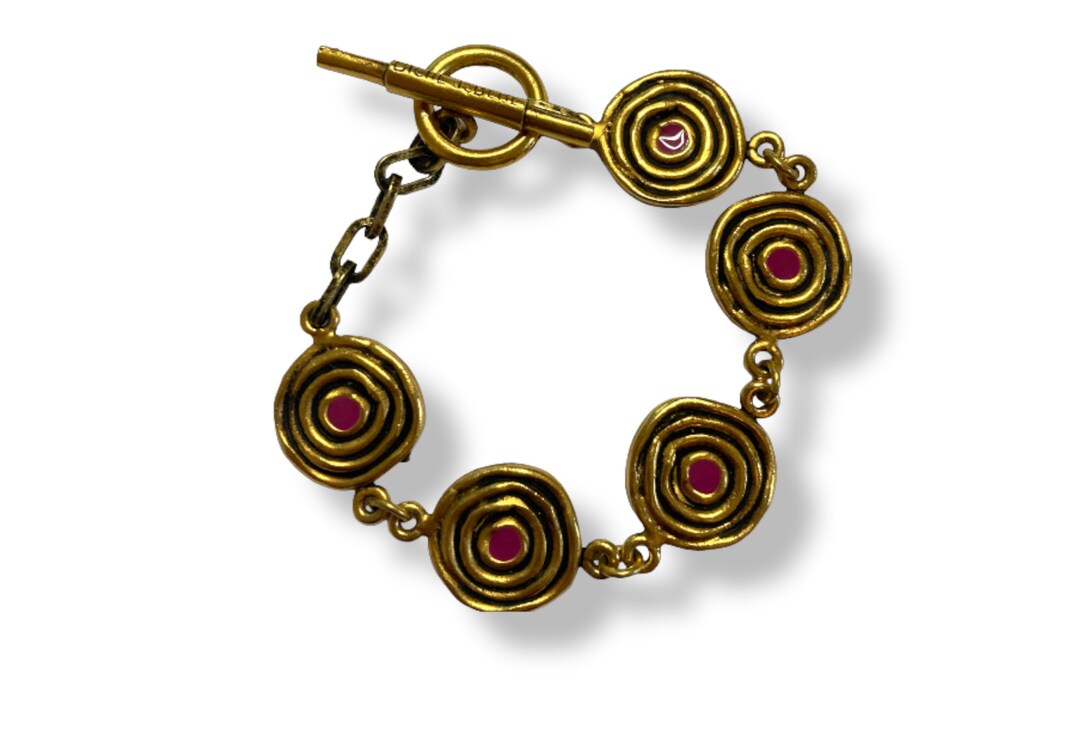 Biche De Bere Enamelled Gold Metal Bracelets Weight 35 G 21.5 Cm - Etsy