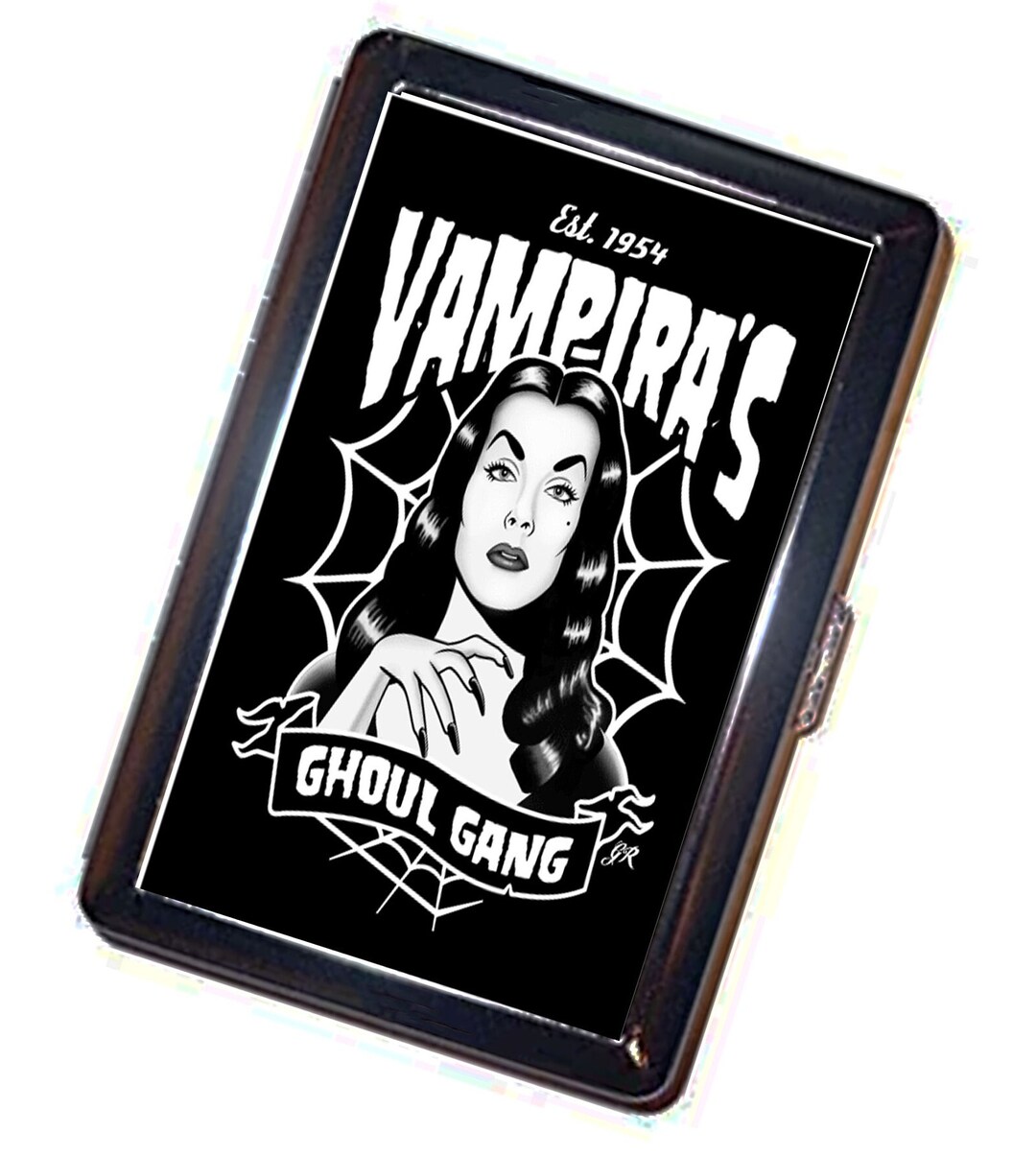 Vampira Ghoul Gang Cigarette Case Handmade Vintage Metal Wallet Stash ...