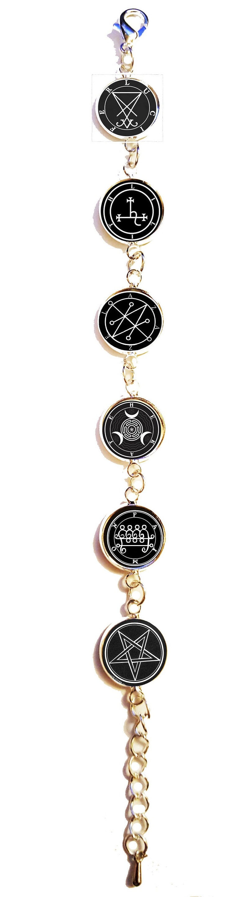 Demon Sigil Bracelet Handmade Lucifer, Lilith, Azazel, Hecate, Paimon ...