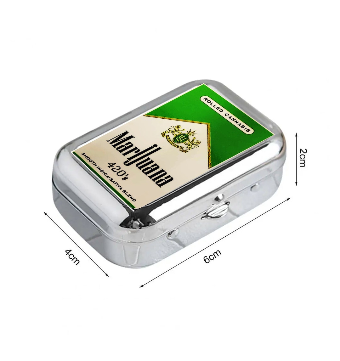 Marijuana 420 Cigarette Ashtray Handmade Vintage Metal Holder Box Case ...