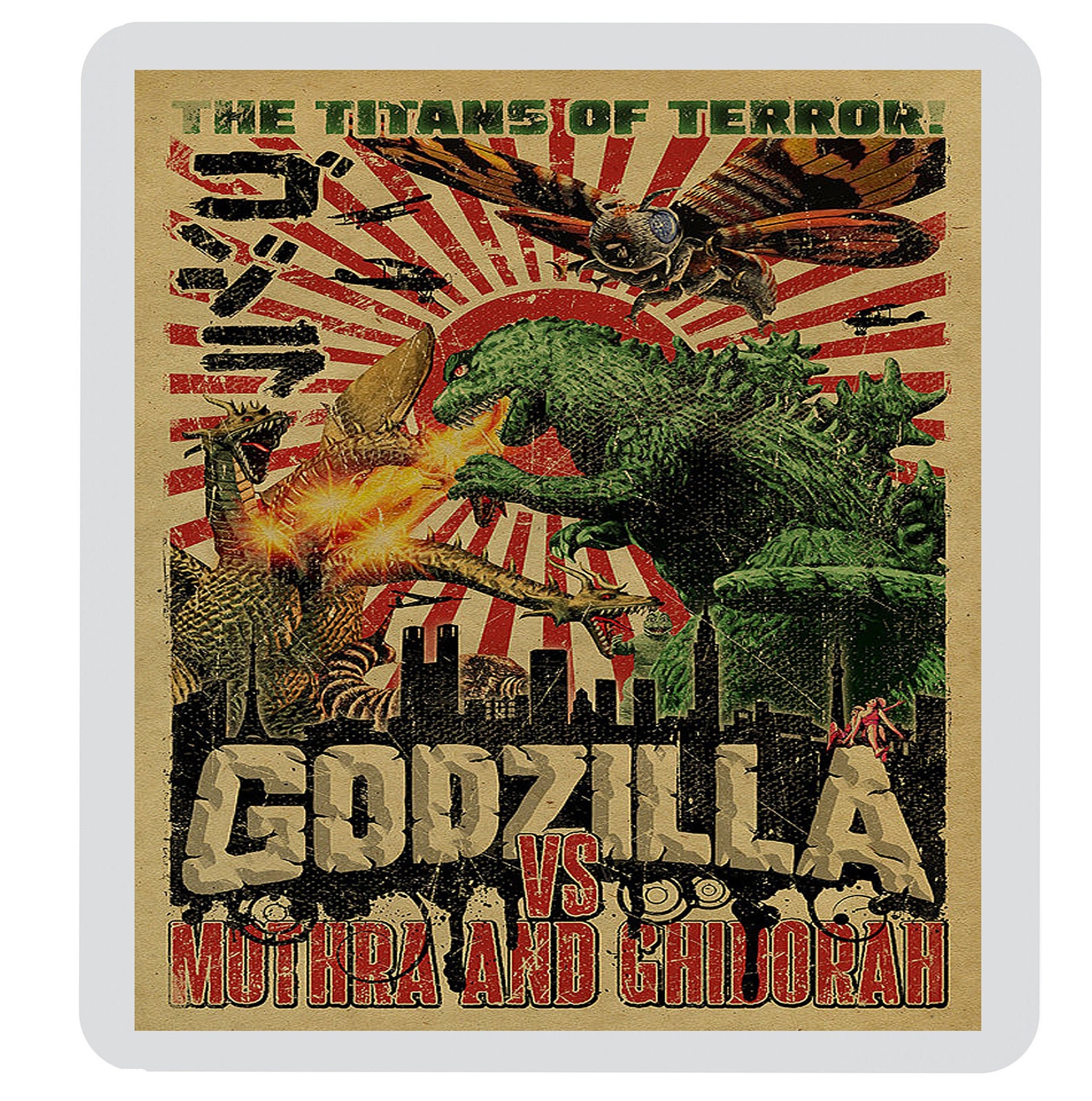 Vintage Godzilla Mouse Pad Titans Kaiju Monsters Handmade Gift - Etsy