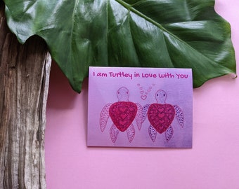 Turtle Love Card | Etsy
