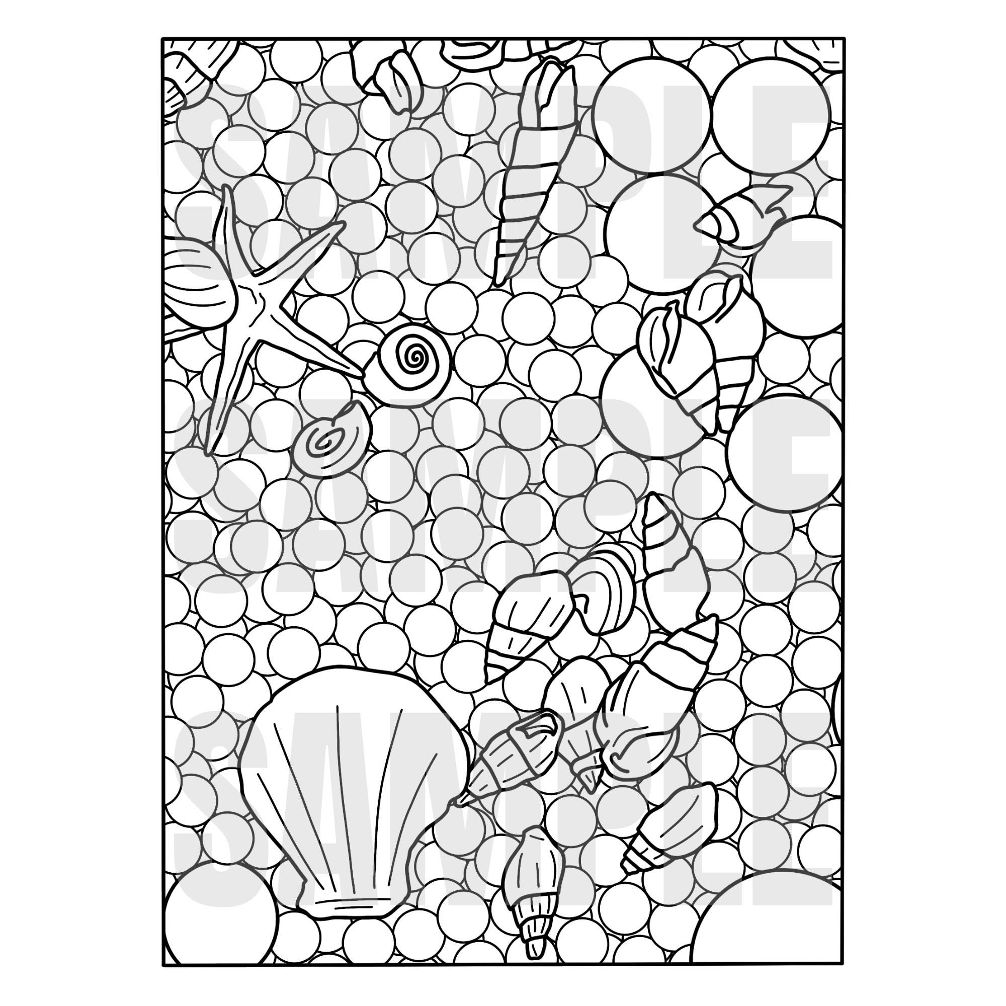 Colouring Page - Image à Colorier | Seashells - Coquillages - Etsy