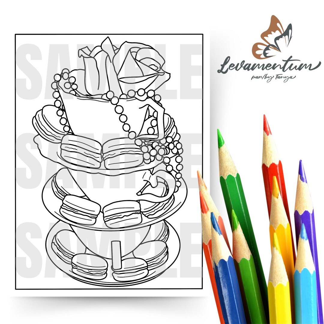 Colouring Page - Image à Colorier | Macarons and Pearls - Macarons Et ...