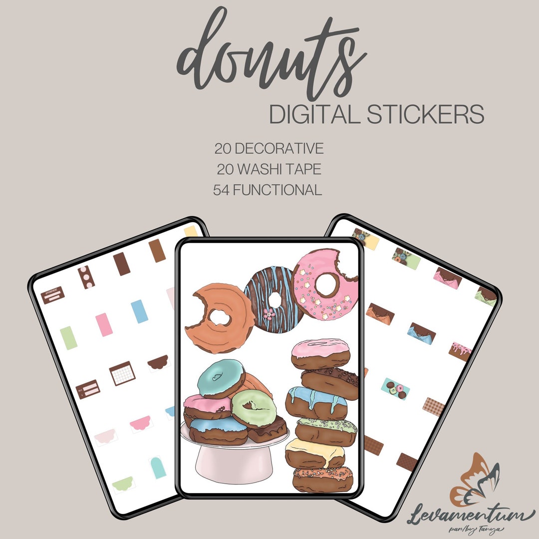 Donuts DIGITAL Stickers Beignets Autocollants DIGITAL 94 Stickers - Etsy