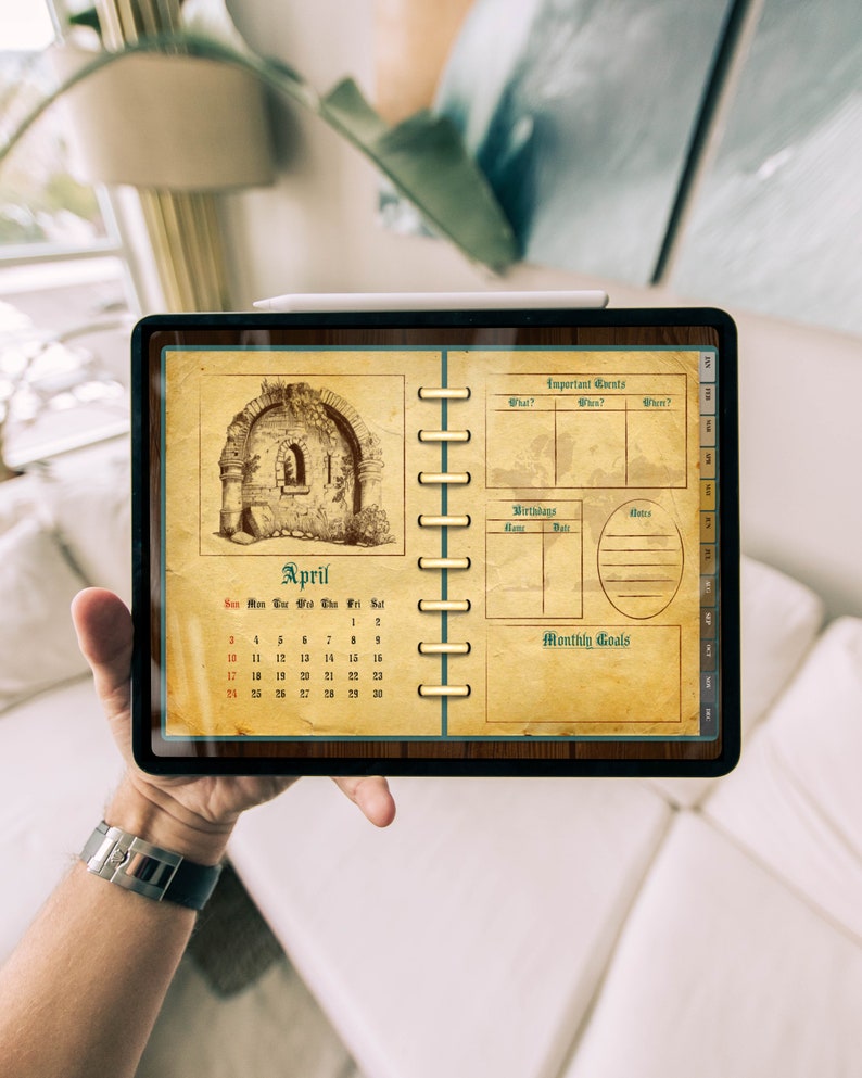 2024 Nostalgia Green Digital Planner, Goodnotes Planner, Notability ...