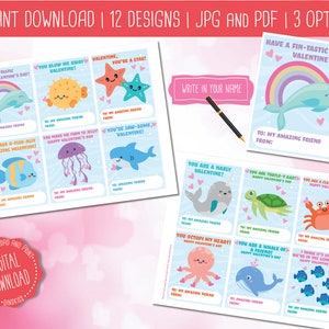 Valentines Day Cards Printable, Under the Sea, Valentines Day Card ...