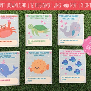 Valentines Day Cards Printable, Under the Sea, Valentines Day Card ...