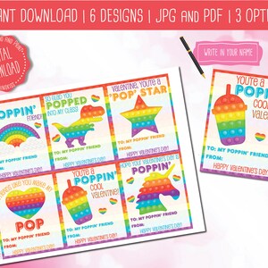 Valentines Day Cards Printable, Pop It Valentine, Valentines Day Card ...