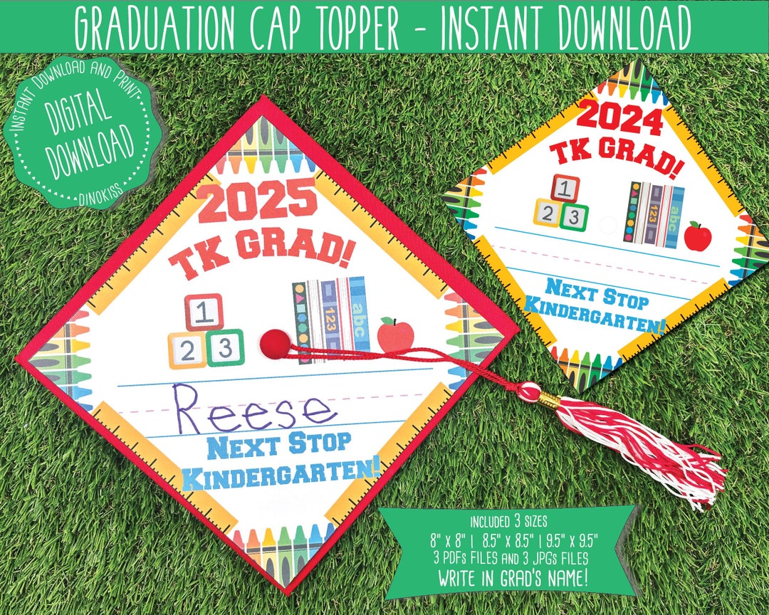 2025 TK Graduation Cap Topper, Graduation Printable, Graduation Hat ...