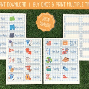 Kid Boy Dresser Clothing Labels Printable, Set of 90 Labels, Boys ...