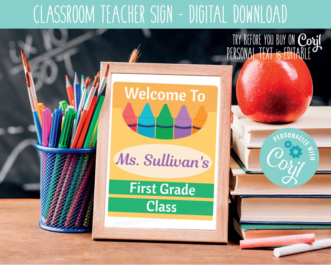 Teacher Sign, Editable Teacher Sign, Classroom Sign, Teacher Door Sign ...
