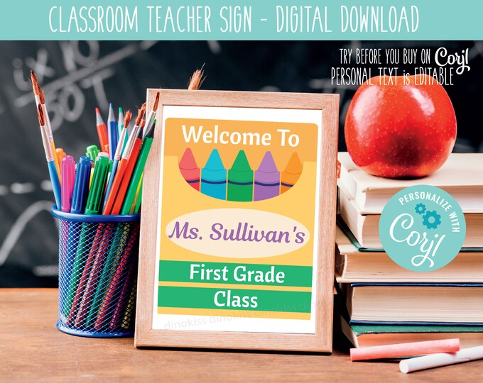 Teacher Sign Editable Teacher Sign Classroom Sign Teacher - Etsy