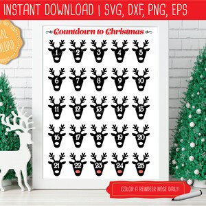 Countdown to Christmas Calendar SVG, Christmas Countdown Calendar ...