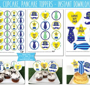Happy Father's Day Cupcake Toppers Printable, Fathers Day Cake Toppers ...