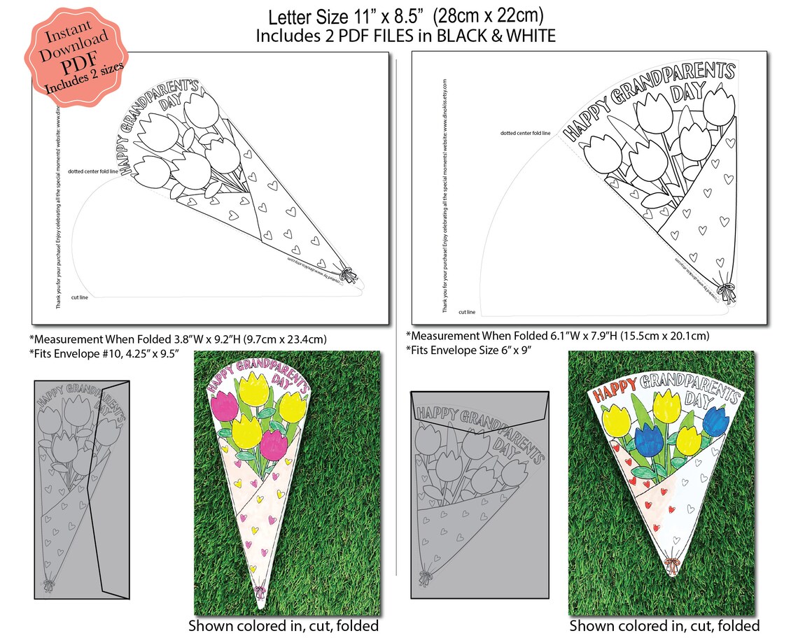Happy Grandparents Day Coloring Card PDF Grandparents Day - Etsy