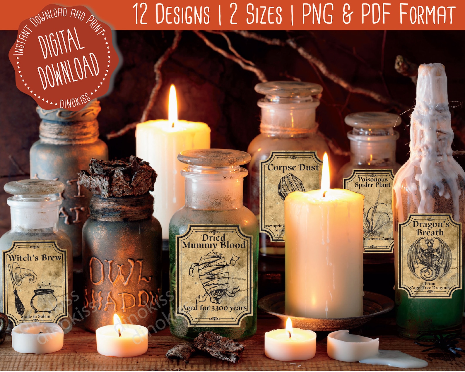 Halloween Potion Labels Printable Apothecary Labels - Etsy