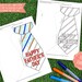 Father's Day Neck Tie Coloring Card Printable, Father's Day Card ...