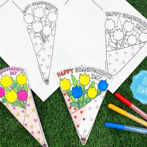 Happy Grandparents Day Coloring Card PDF, Grandparents Day Card ...