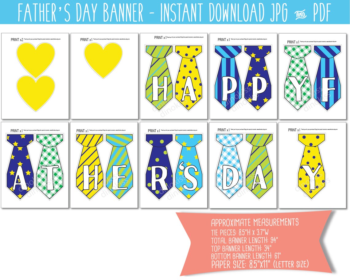 Happy Father's Day All About Dad Banner Printable Fathers | Etsy