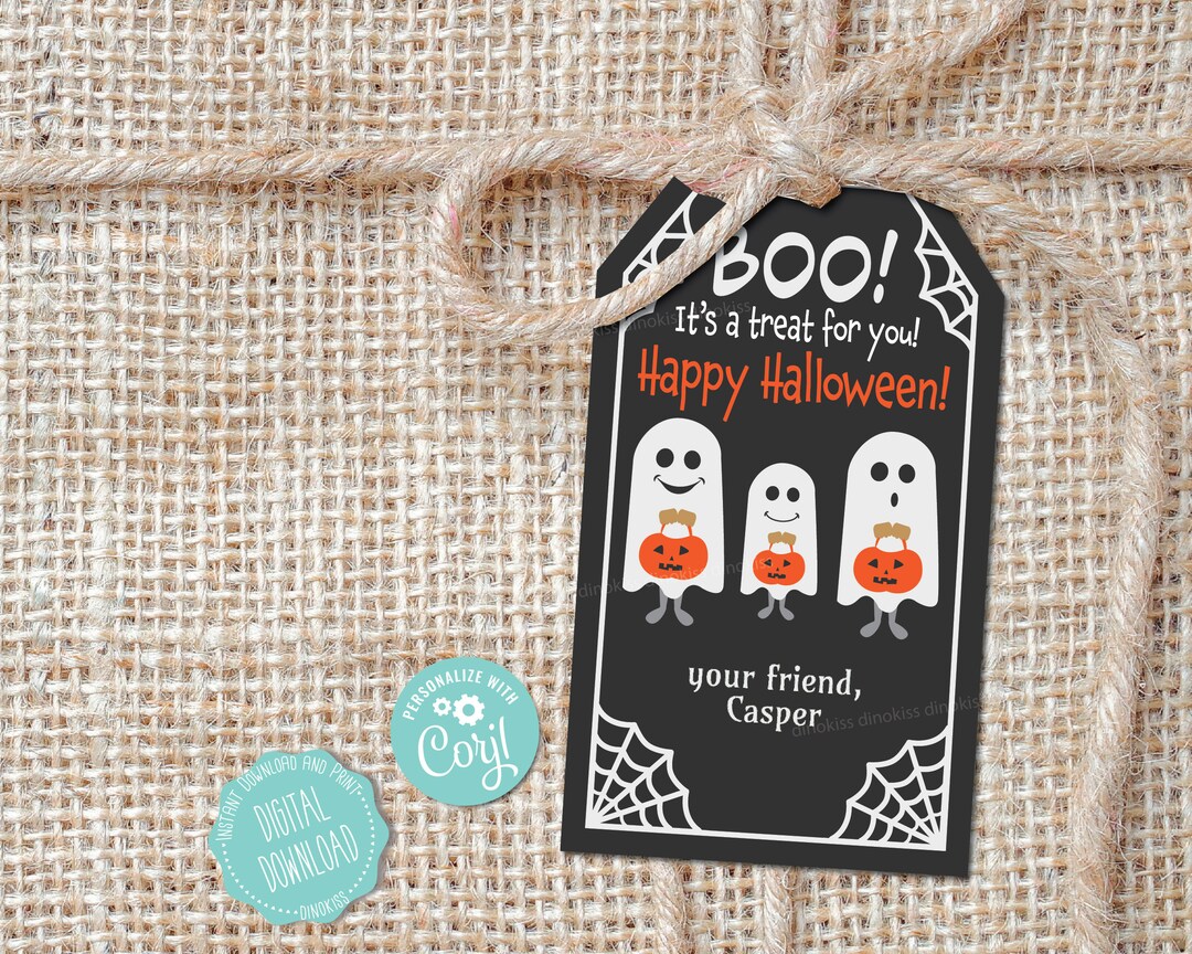 Editable Printable, Ghost Gift Tags, Ghostly Halloween, Happy Halloween ...