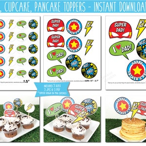 Happy Father's Day Superhero Decorations Set Printable, Fathers Day ...