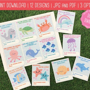 Valentines Day Cards Printable, Under the Sea, Valentines Day Card ...