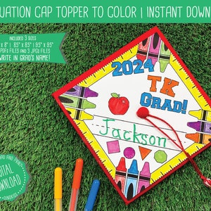 2024 TK Graduation Cap Topper Coloring Page INSTANT DOWNLOAD ...