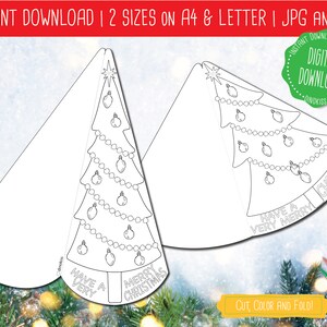 Christmas Coloring Card PDF, Christmas Card Printable, Christmas Tree ...