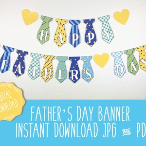 Happy Father's Day All About Dad Banner Printable, Fathers Day Tie ...