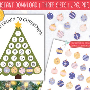 Countdown to Christmas Calendar Printable, Christmas Countdown Calendar ...