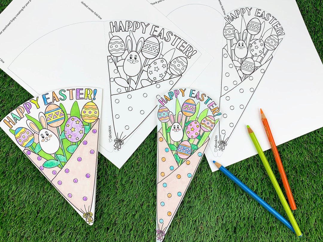 Easter Coloring Greeting Card PDF, Easter Greeting Card PDF, Instant ...