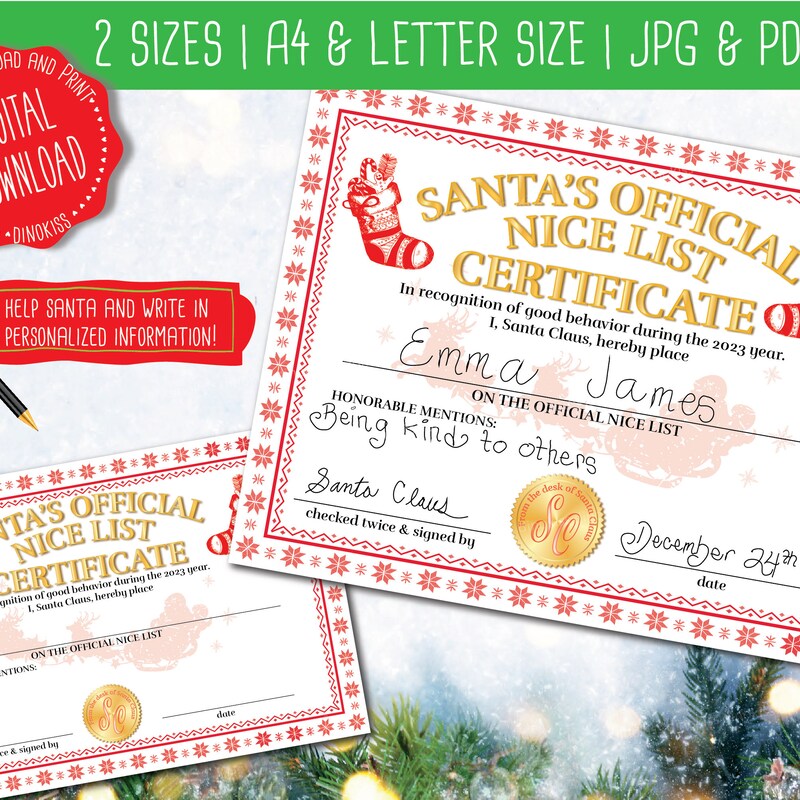 Christmas Cards List 2023 - Etsy