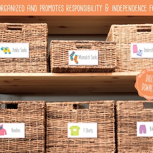 Kid Girl Dresser Clothing Labels Printable, Set of 90 Labels, Girls ...