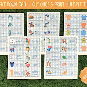 Kid Boy Dresser Clothing Labels Printable, Set of 90 Labels, Boys ...