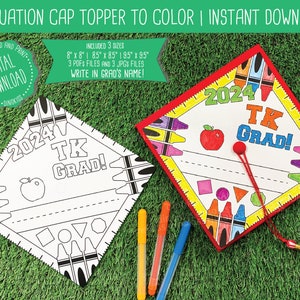 2024 TK Graduation Cap Topper Coloring Page INSTANT DOWNLOAD ...