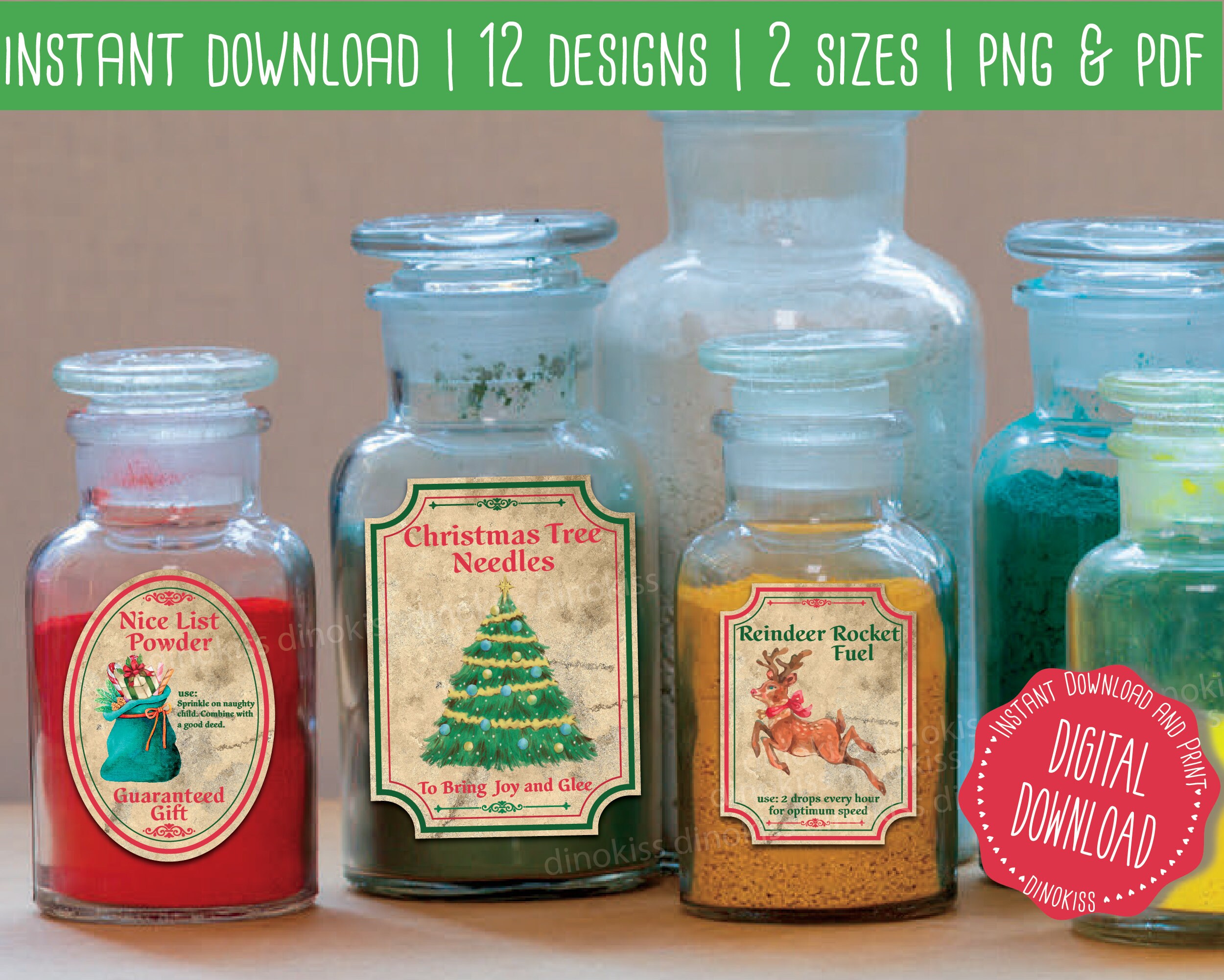 Christmas Potion Labels Printable, Apothecary Labels, Christmas Labels ...