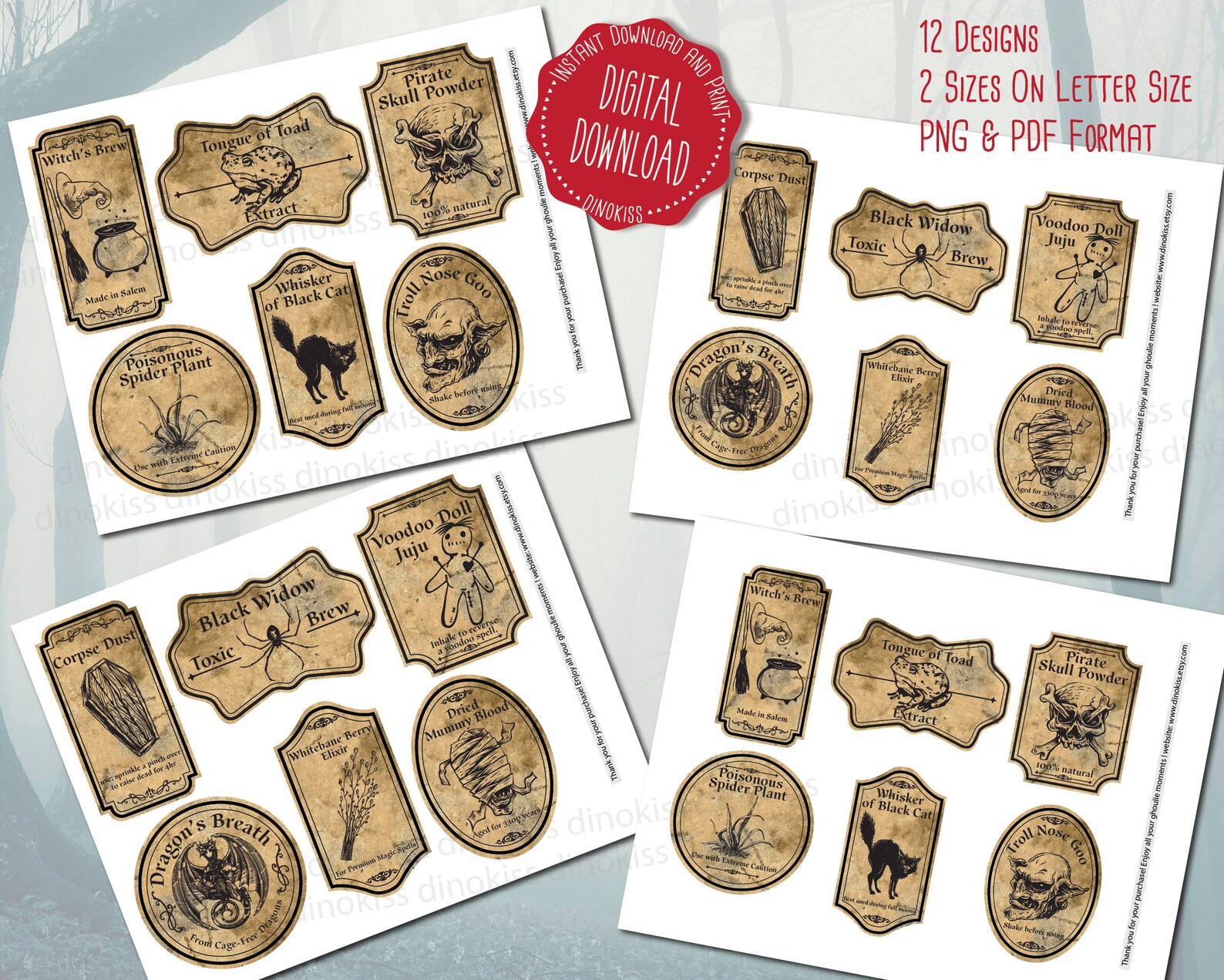 Halloween Potion Labels Printable, Apothecary Labels, Halloween Labels ...